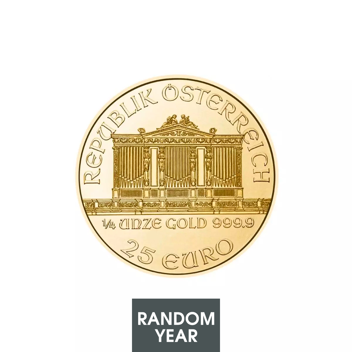 Austrian Philharmonic Gold Coin 1/4 oz Random Year