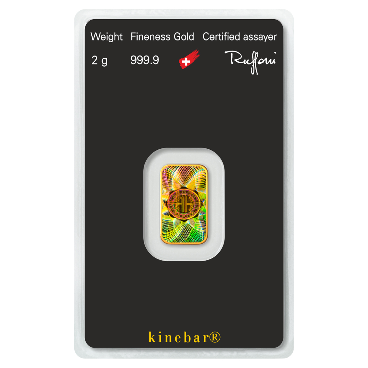 2 Gram Gold Bar, Kinebar Argor