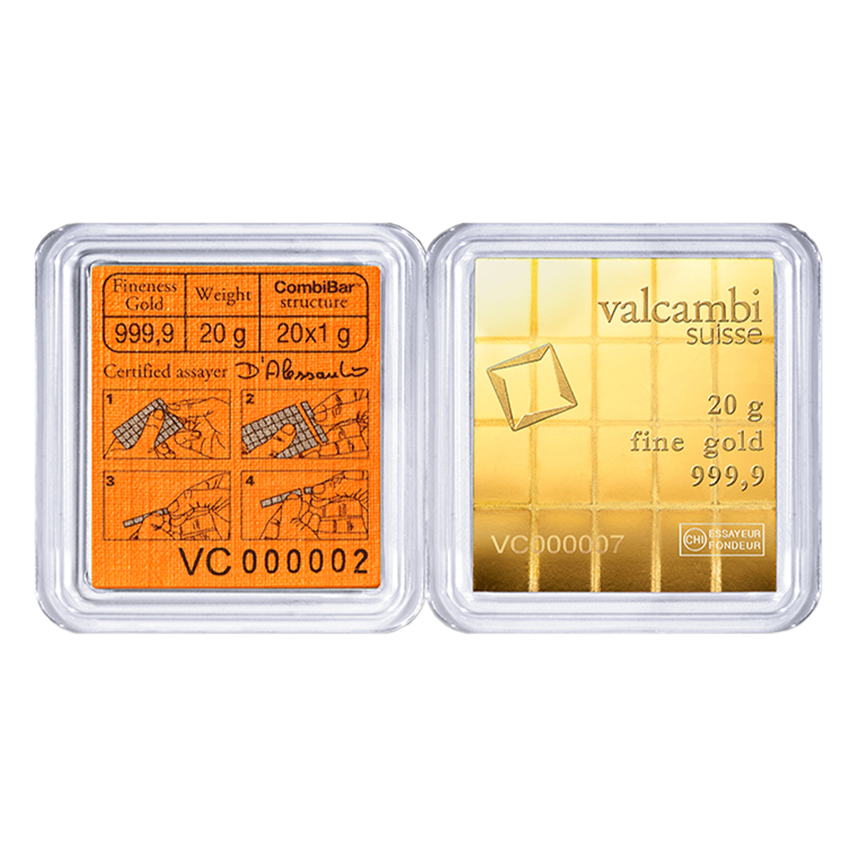 20 Gram Gold Combi Bar - VALCAMBI