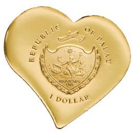 Gold/9999 Heart Coin, 0.5 gram